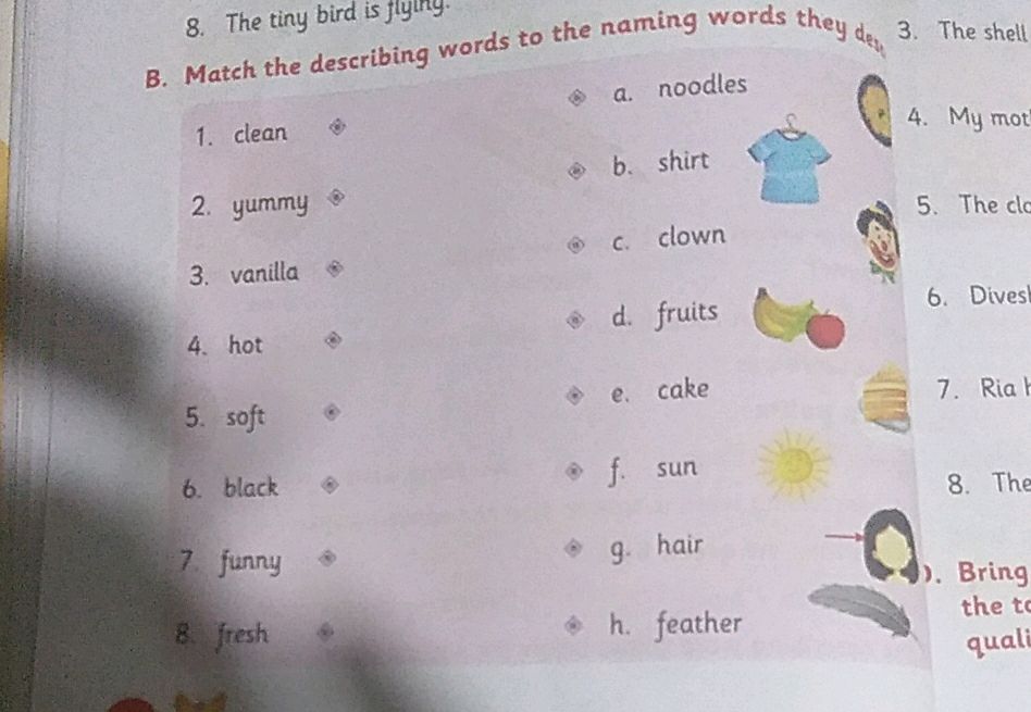 B. Match the describing words to the naming | StudyX