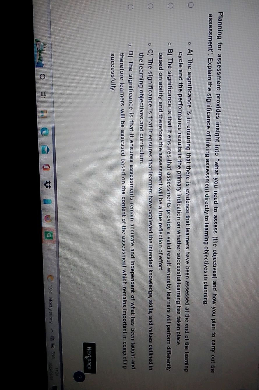 Planning for assessment provides insight | StudyX