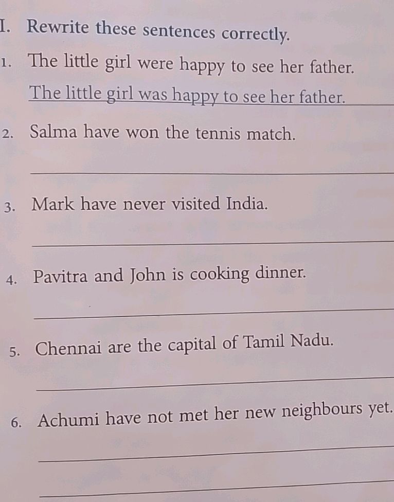 I. Rewrite these sentences correctly. 1. | StudyX