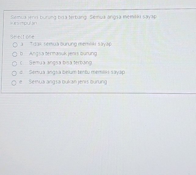 Semua jenis burung bisa terbang. Semua angsa | StudyX