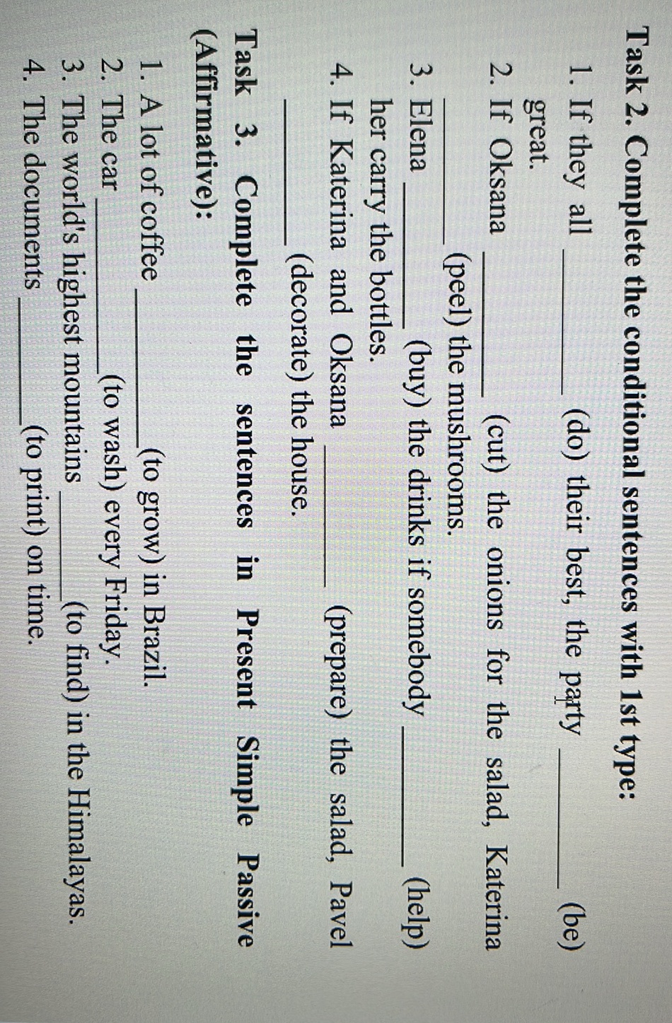 Task 2. Complete the conditional sentences | StudyX