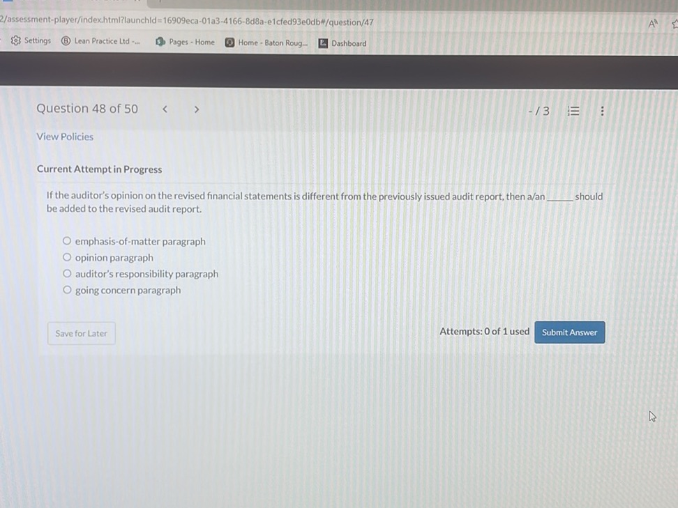 If the auditor's opinion on the revised | StudyX