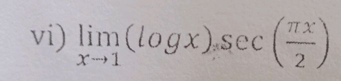 Calculate the limit of (log x) * sec(πx/2) | StudyX