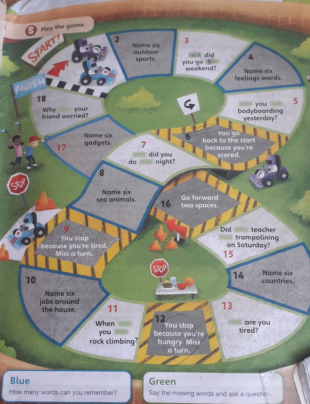 The image shows a board game with numbered | StudyX