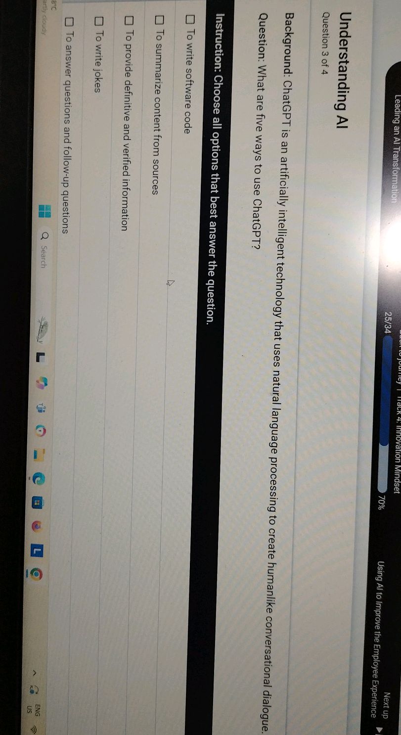 Question: What are five ways to use ChatGPT? | StudyX