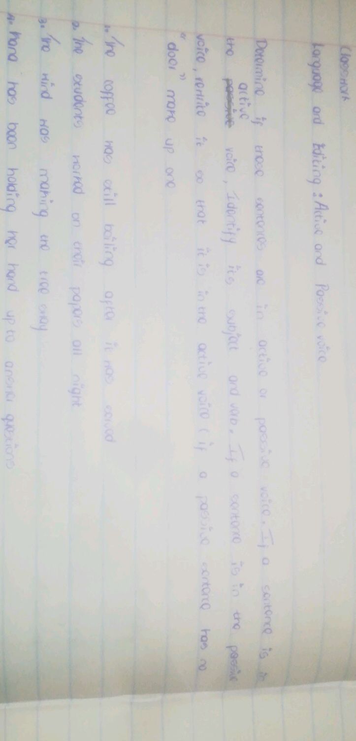 Determine if these sentences are in active | StudyX