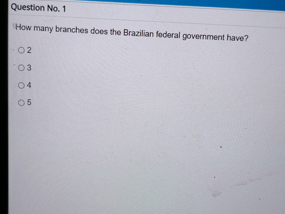 How many branches does the Brazilian federal | StudyX