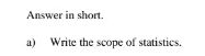 Answer in short. a) Write the scope of | StudyX