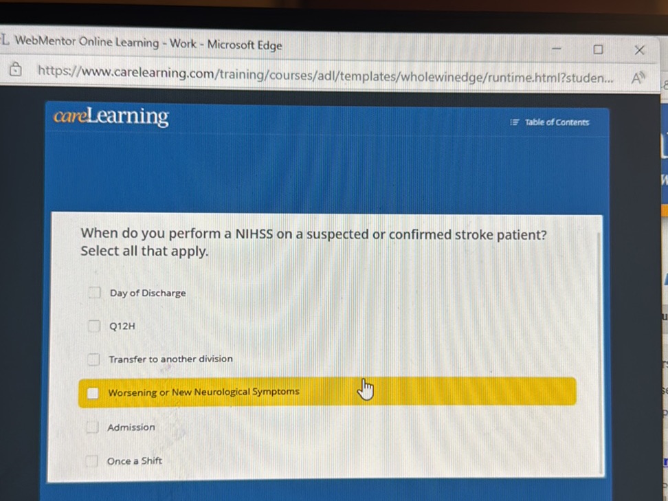 When do you perform a NIHSS on a suspected | StudyX