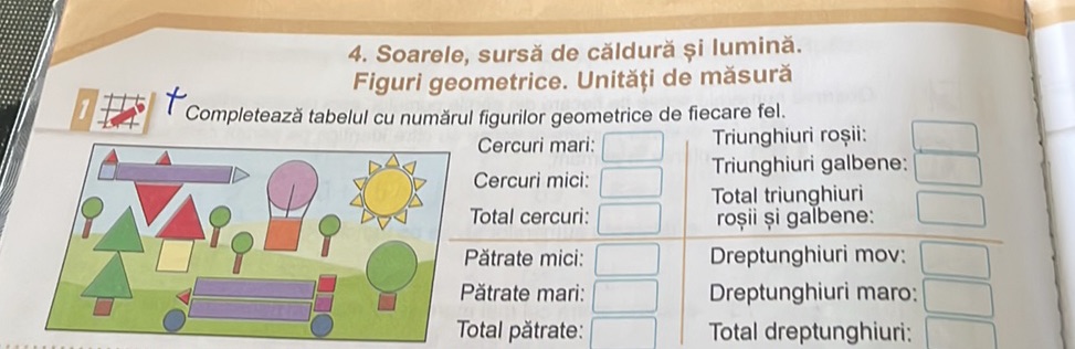 Completează tabelul cu numărul figurilor | StudyX