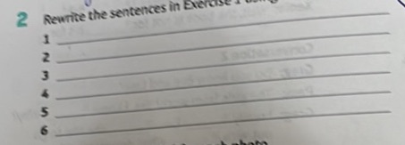 2 Rewrite the sentences in Exercise 1 using: | StudyX
