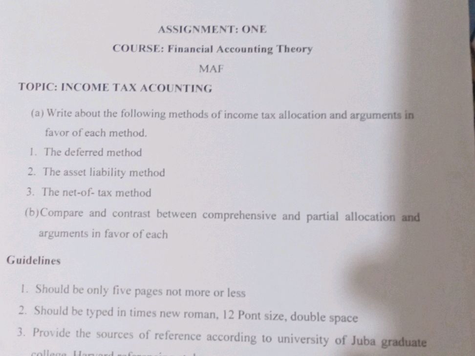 (a) Write about the following methods of | StudyX
