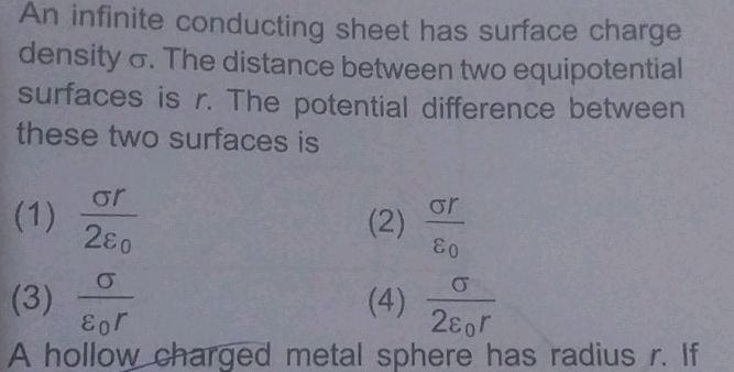 An infinite conducting sheet has surface | StudyX