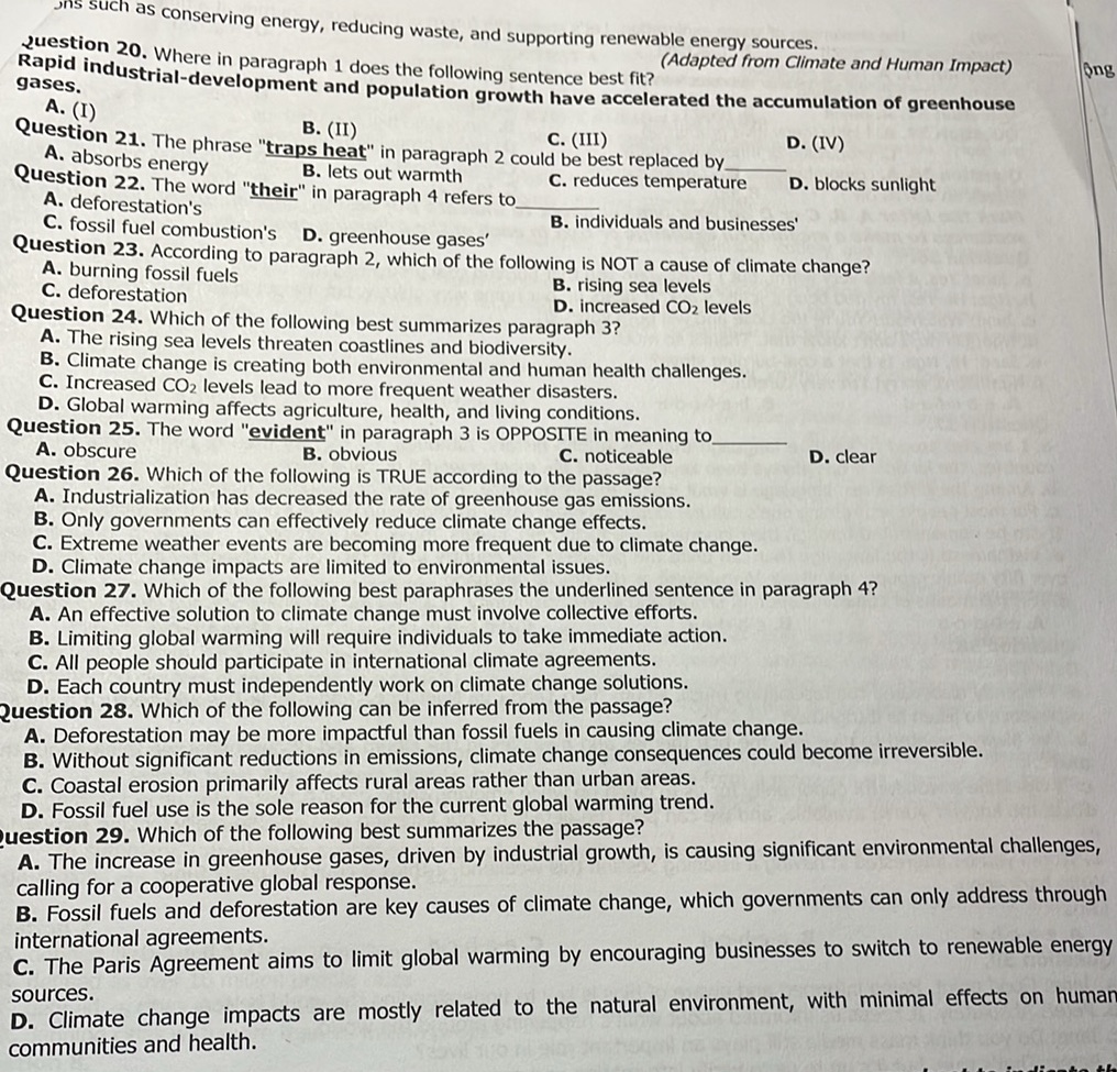 Question 20. Where in paragraph 1 does the | StudyX