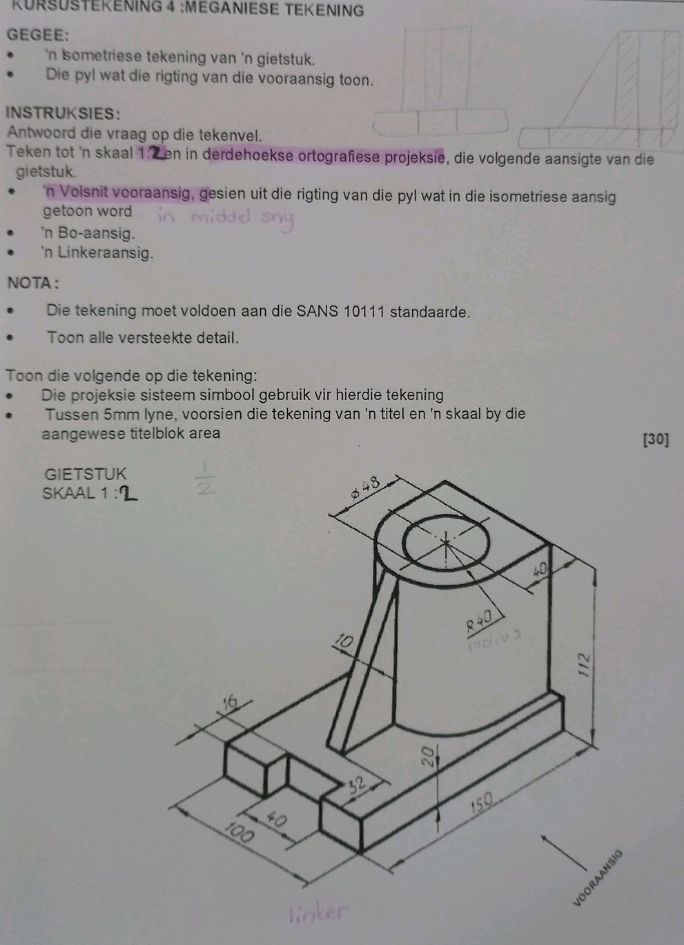 KURSUSTEKENING 4: MEGANIESE TEKENING GEGEE: | StudyX