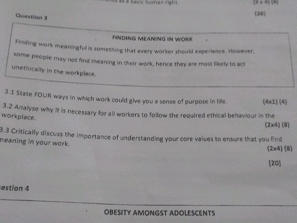 3. Finding work meaningful is something | StudyX