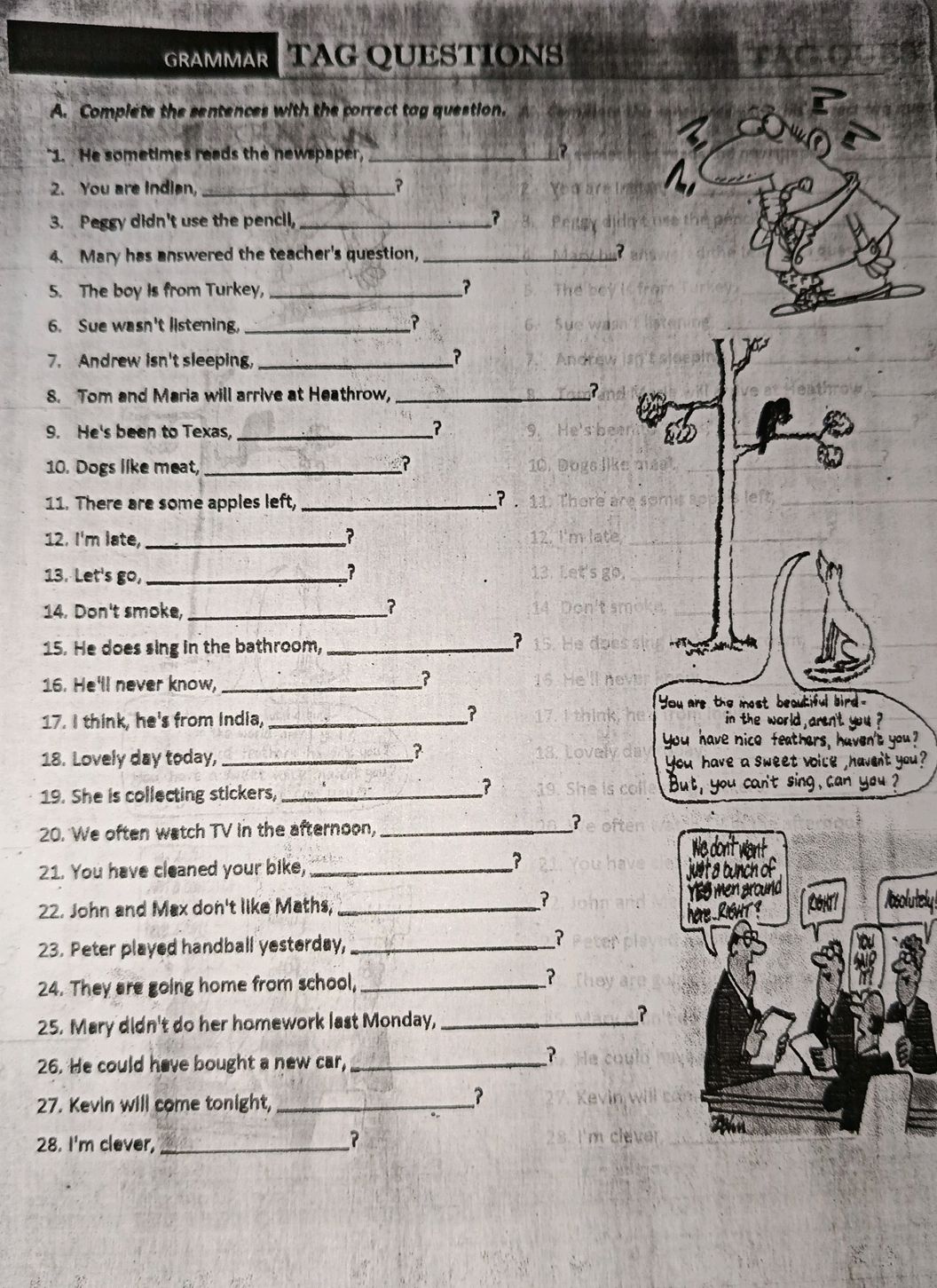 A. Complete the sentences with the correct | StudyX