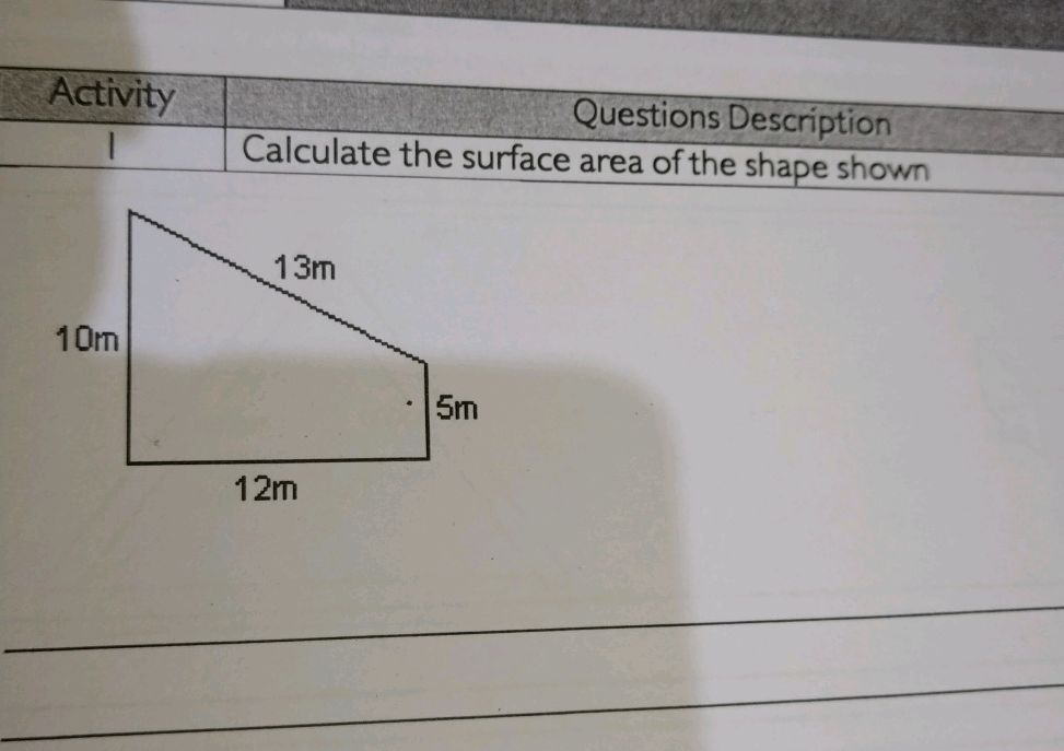 Calculate the surface area of the shape | StudyX
