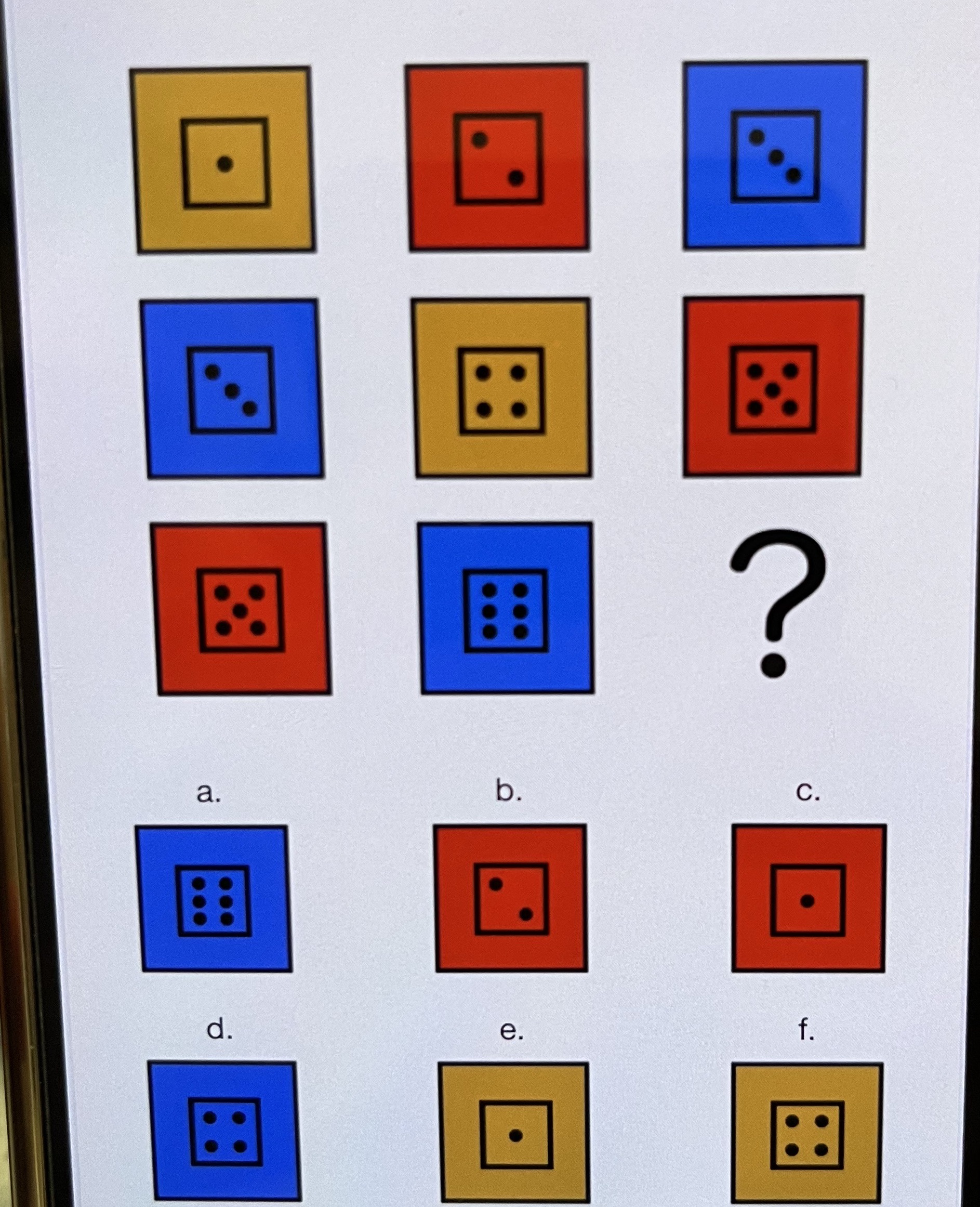 What comes next? Squares with dots inside: | StudyX