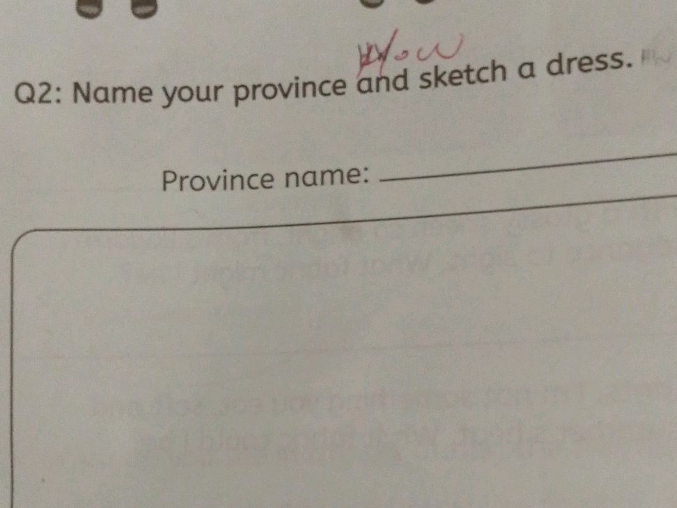 Q2: Name your province and sketch a dress. | StudyX