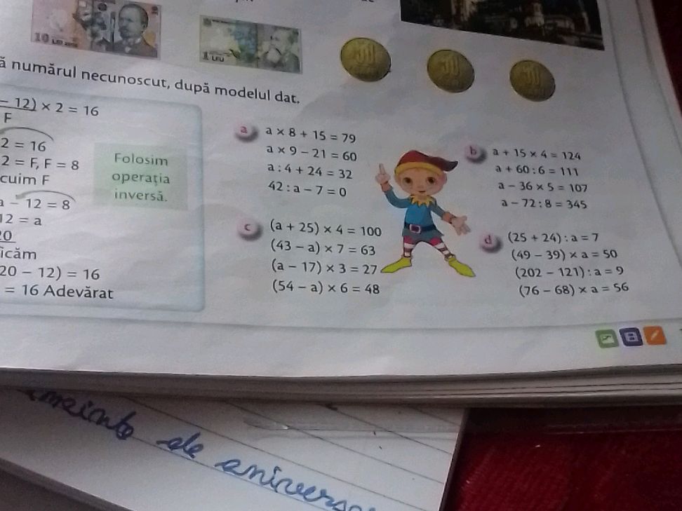 ă numărul necunoscut, după modelul dat. a x | StudyX