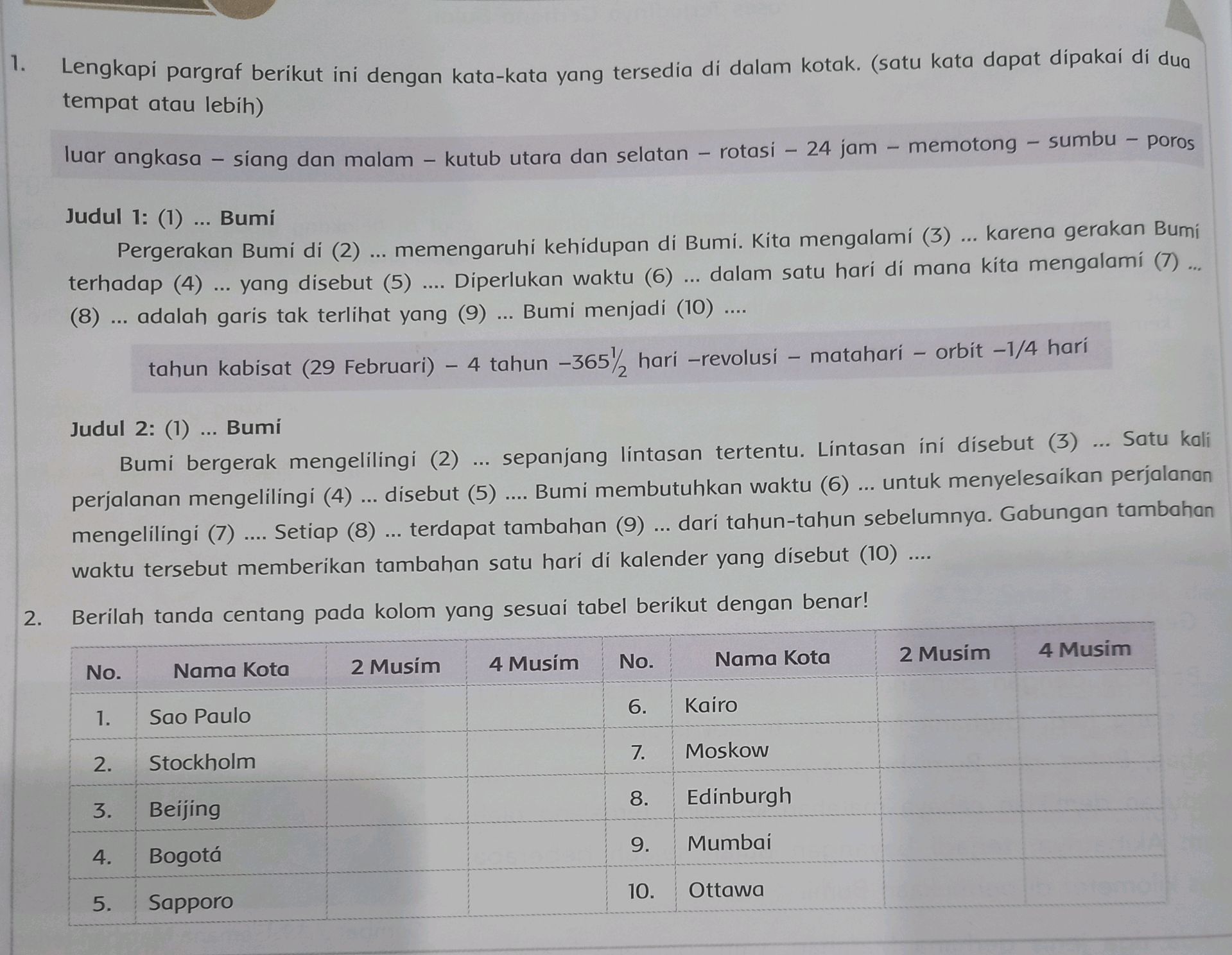 1. Lengkapi pargraf berikut ini dengan | StudyX
