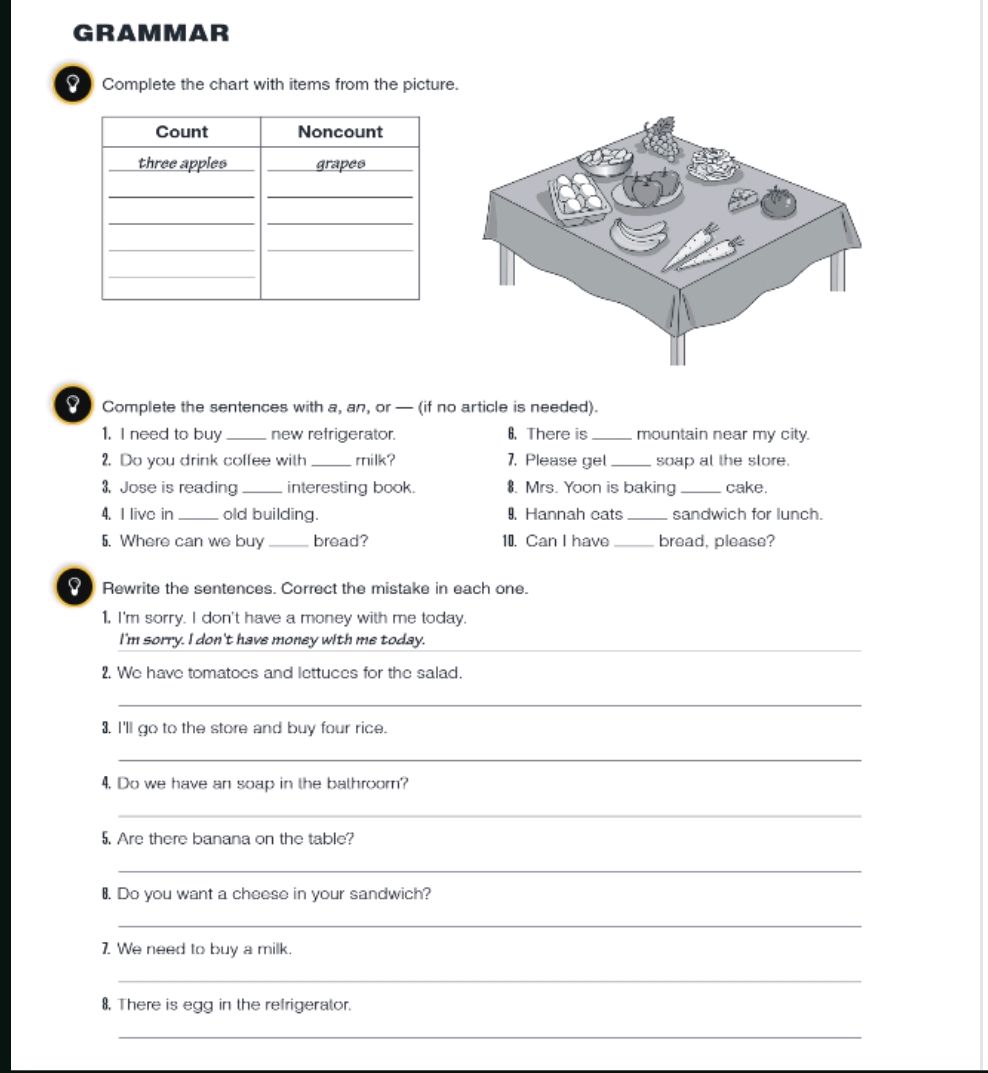 Complete the chart with items from the | StudyX