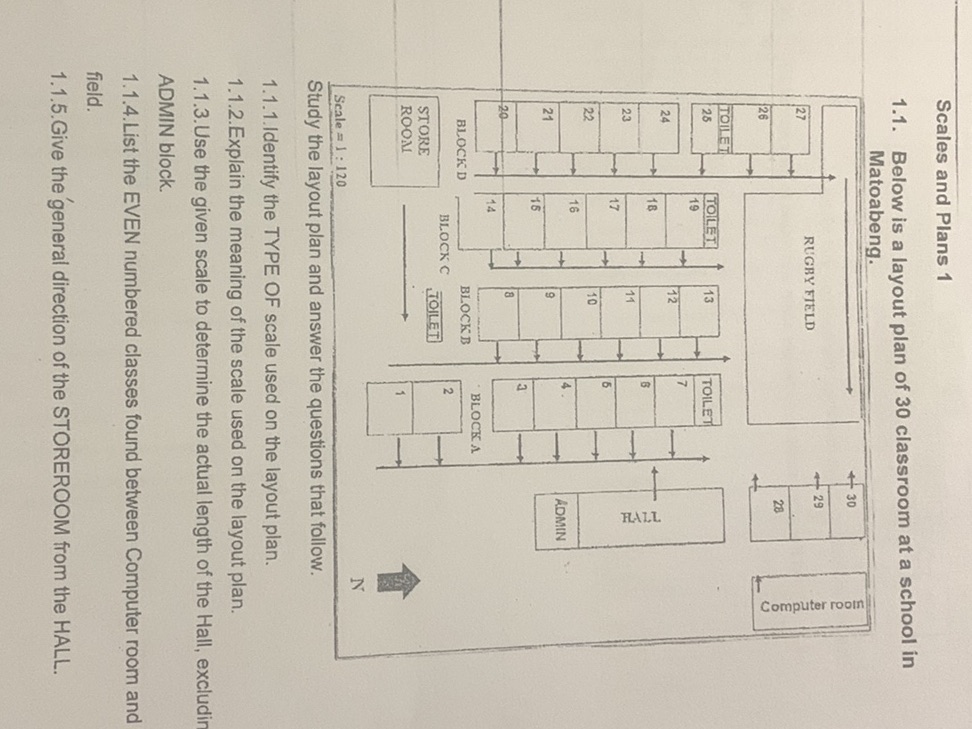 1.1. Below is a layout plan of 30 classroom | StudyX