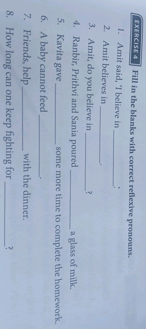 Fill in the blanks with correct reflexive | StudyX