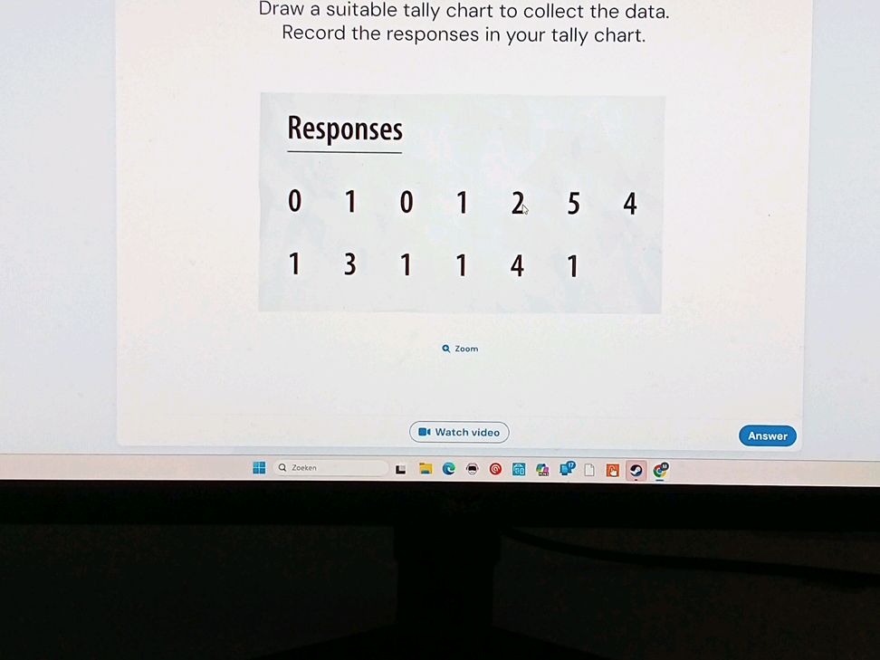 Draw a suitable tally chart to collect the | StudyX