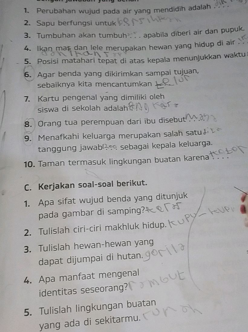 C. Kerjakan soal-soal berikut. 1. Apa sifat | StudyX
