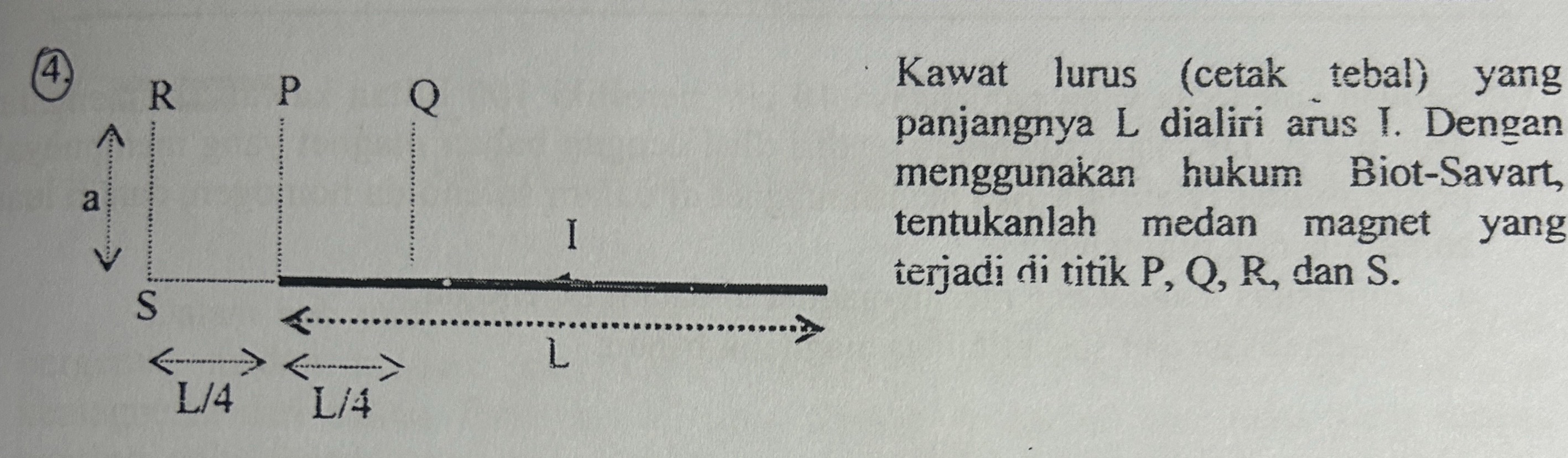 Kawat lurus (cetak tebal) yang panjangnya L | StudyX