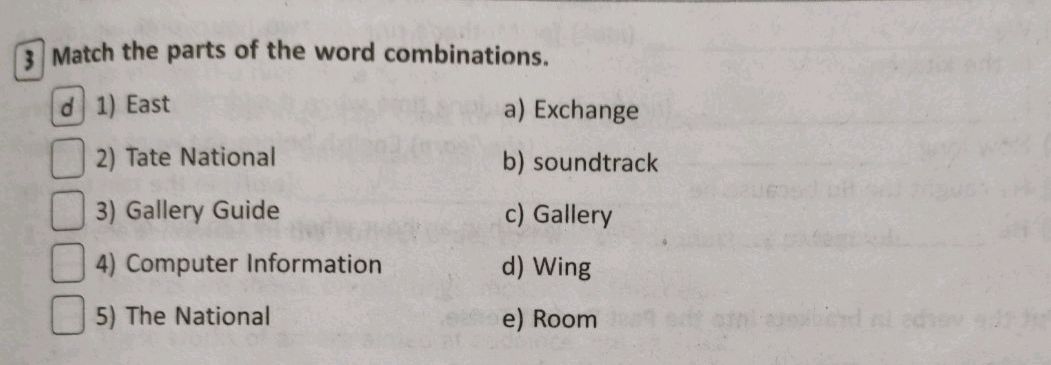 Match the parts of the word combinations. | StudyX