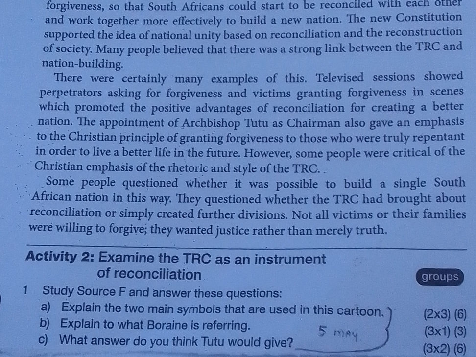 Activity 2: Examine the TRC as an instrument | StudyX