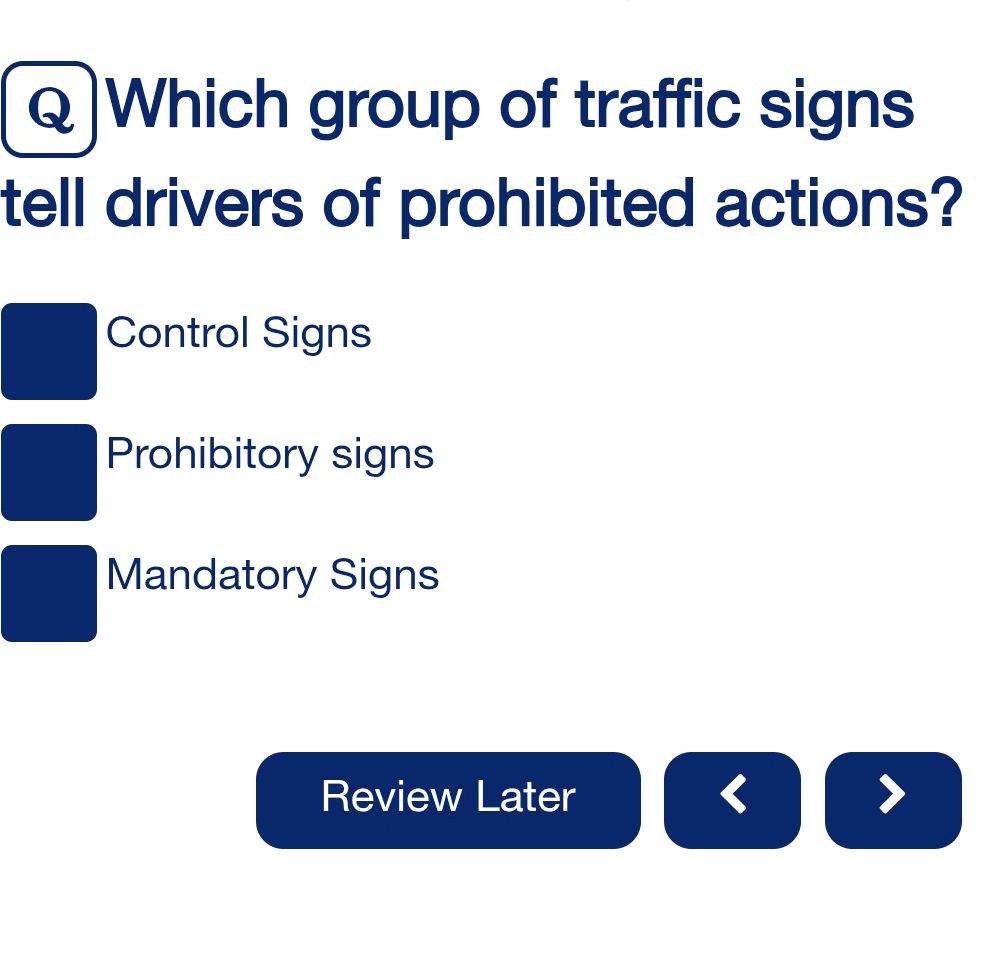 Which group of traffic signs tell drivers of | StudyX