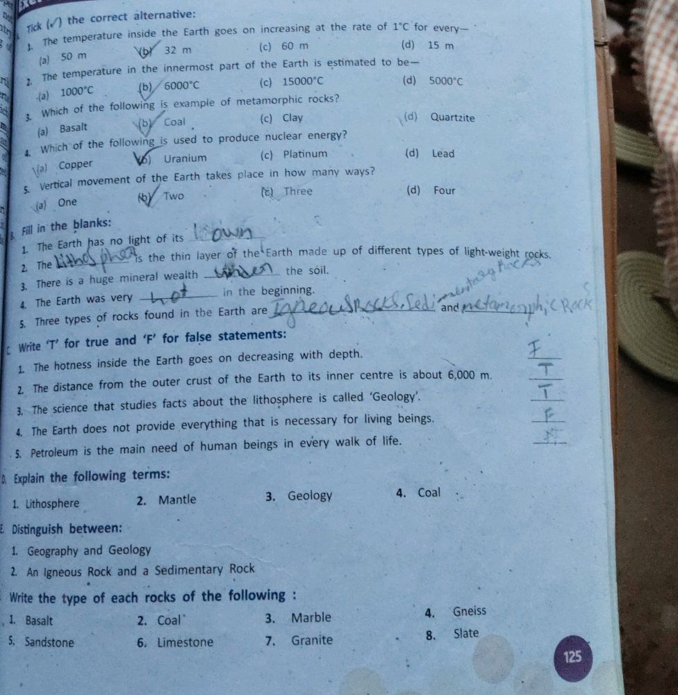 Tick ( ) the correct alternative: 1. The | StudyX