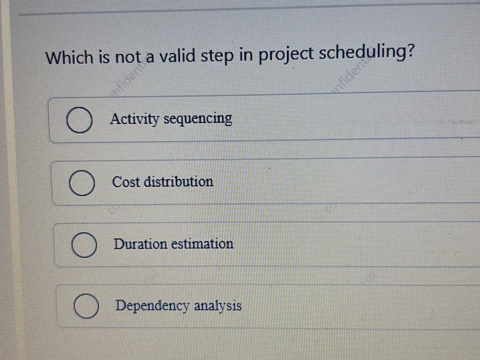Which is not a valid step in project | StudyX