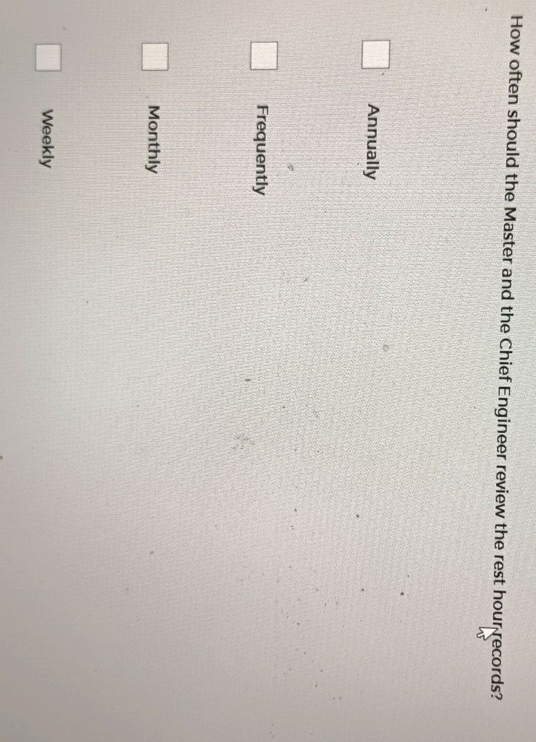 How often should the Master and the Chief | StudyX