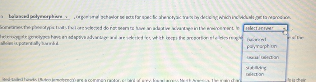 in balanced polymorphism, organismal | StudyX