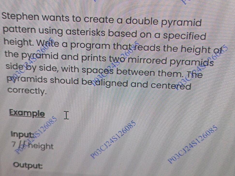 Stephen wants to create a double pyramid | StudyX
