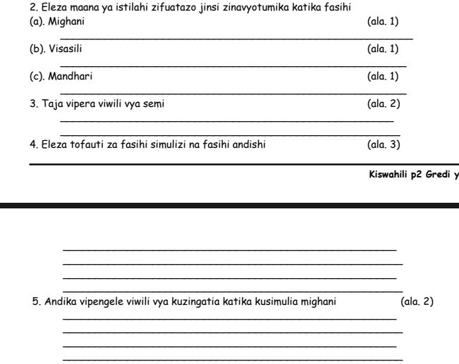 2. Eleza maana ya istilahi zifuatazo jinsi | StudyX
