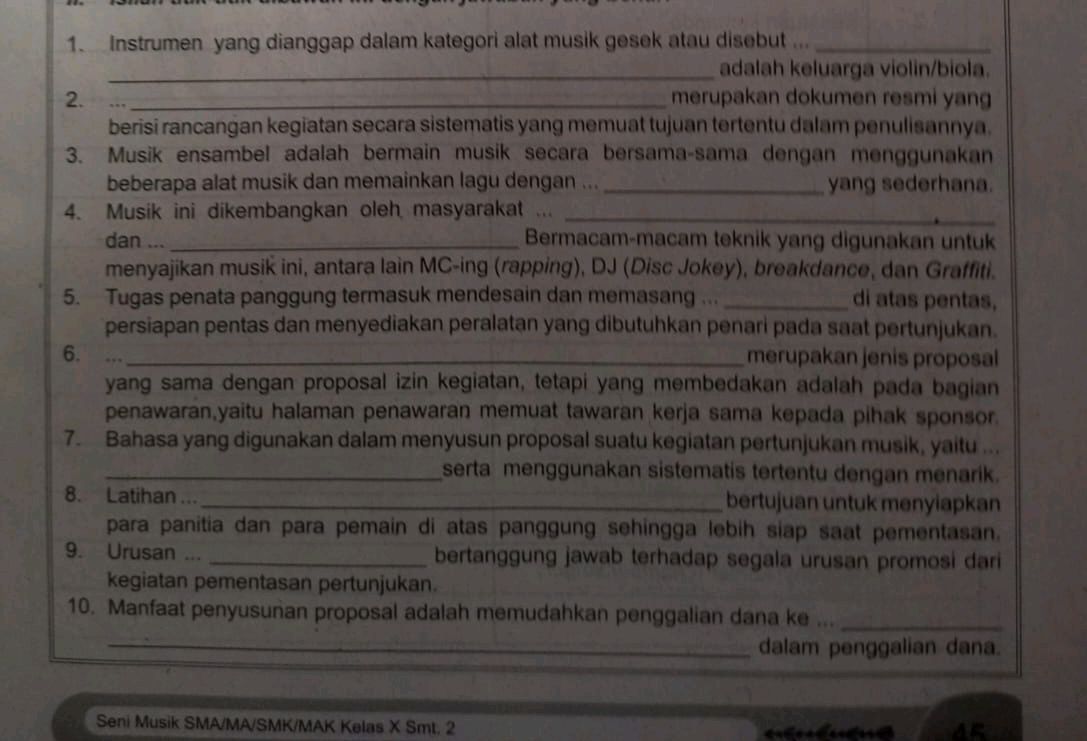 1. Instrumen yang dianggap dalam kategori | StudyX