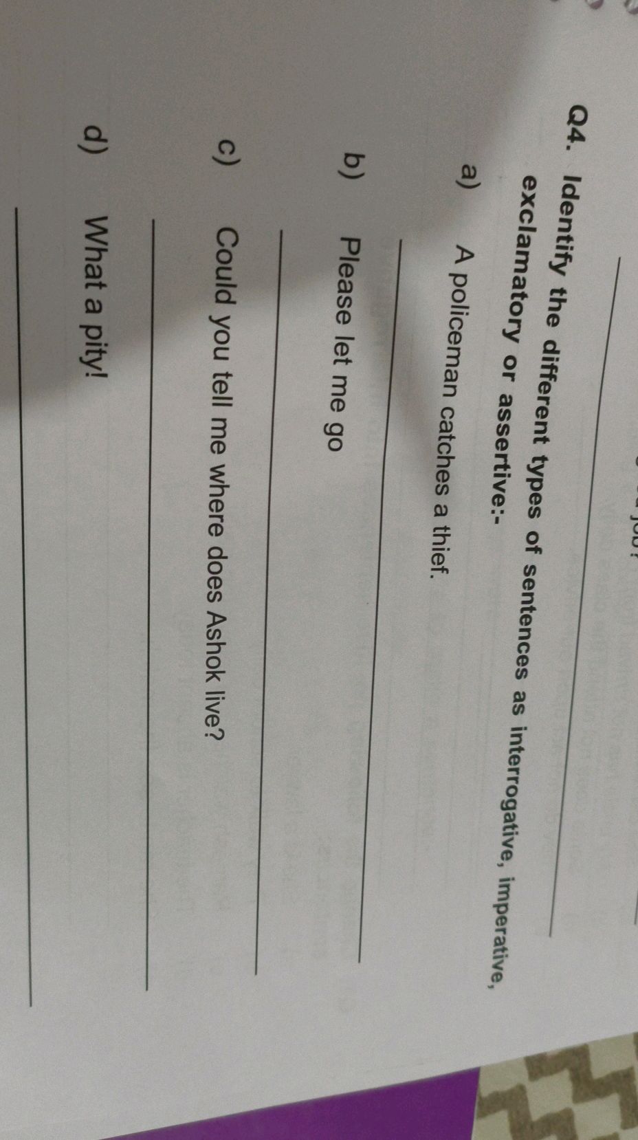 Q4. Identify the different types of | StudyX