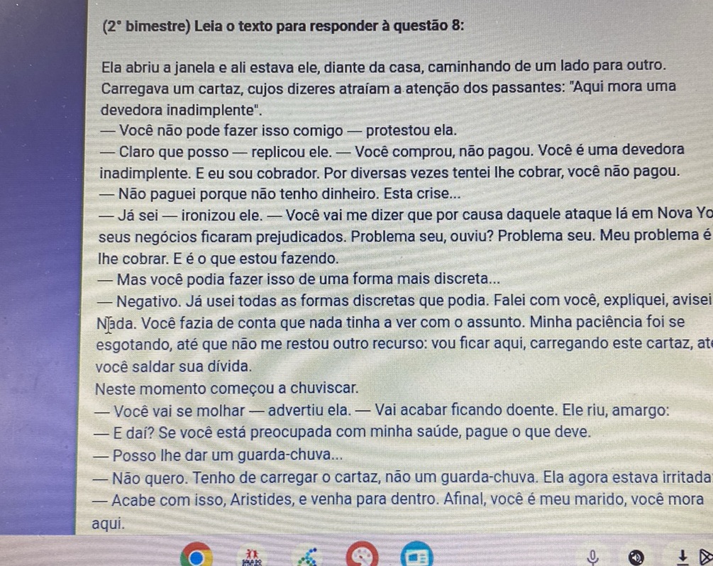 (2º bimestre) Leia o texto para responder à | StudyX