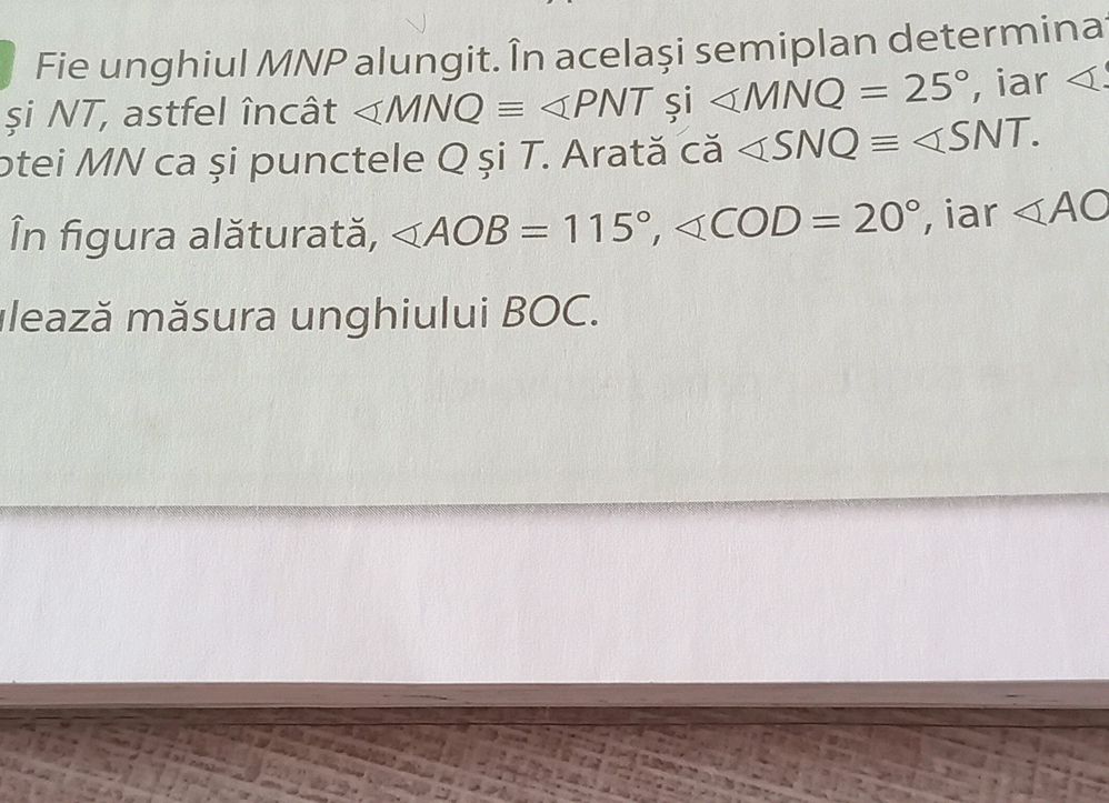 Fie unghiul MNP alungit. În același semiplan | StudyX