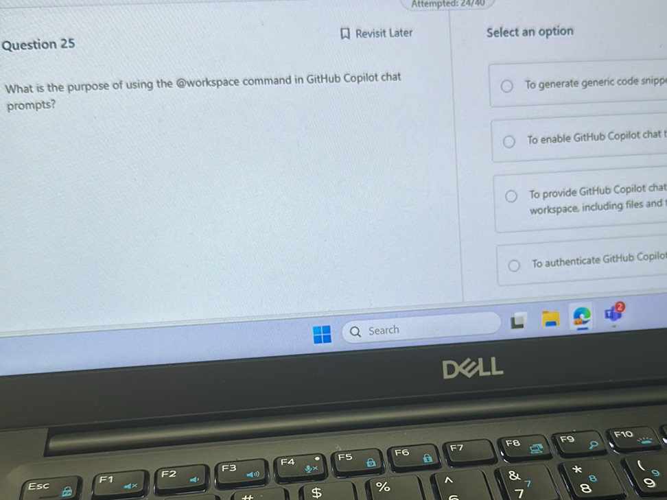 Question 25 What is the purpose of using | StudyX