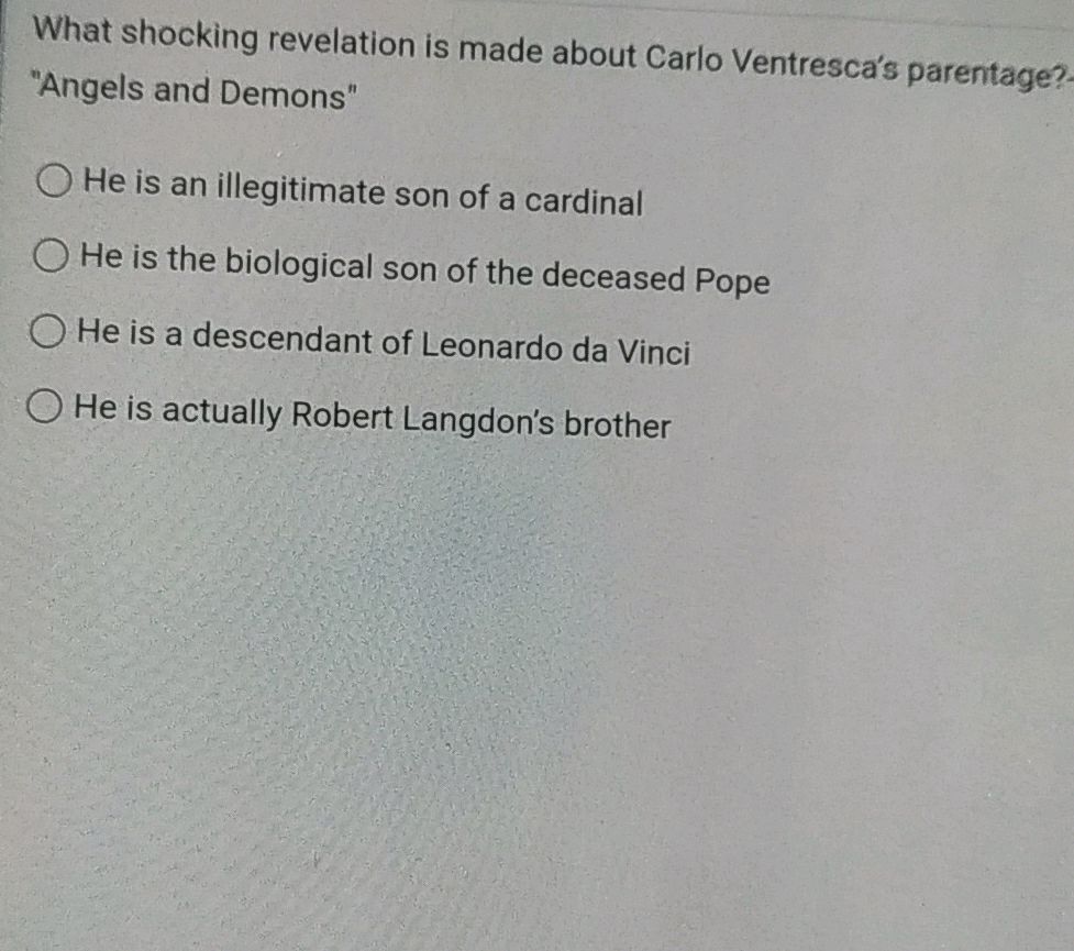 What shocking revelation is made about Carlo | StudyX