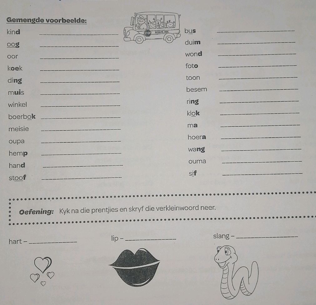 Gemengde voorbeelde: kind ______ bus ______ | StudyX