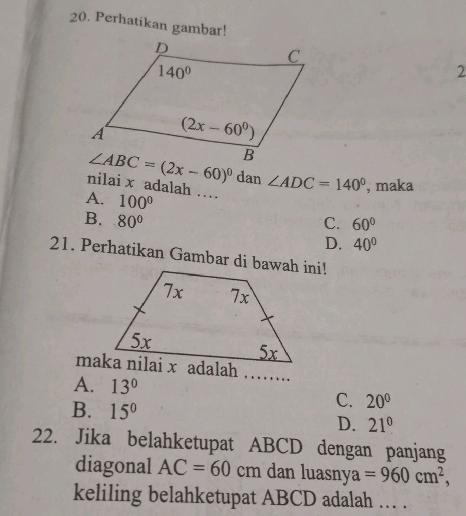 20. Perhatikan gambar! ```latex {c} {D} | StudyX