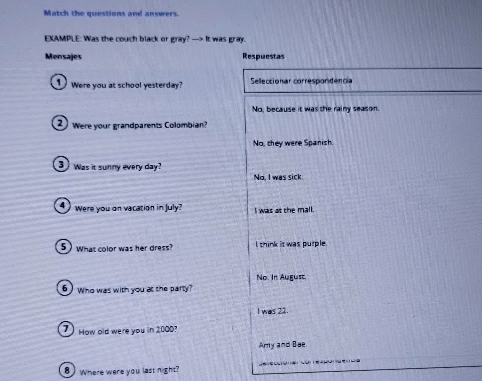Match the questions and answers. EXAMPLE: | StudyX